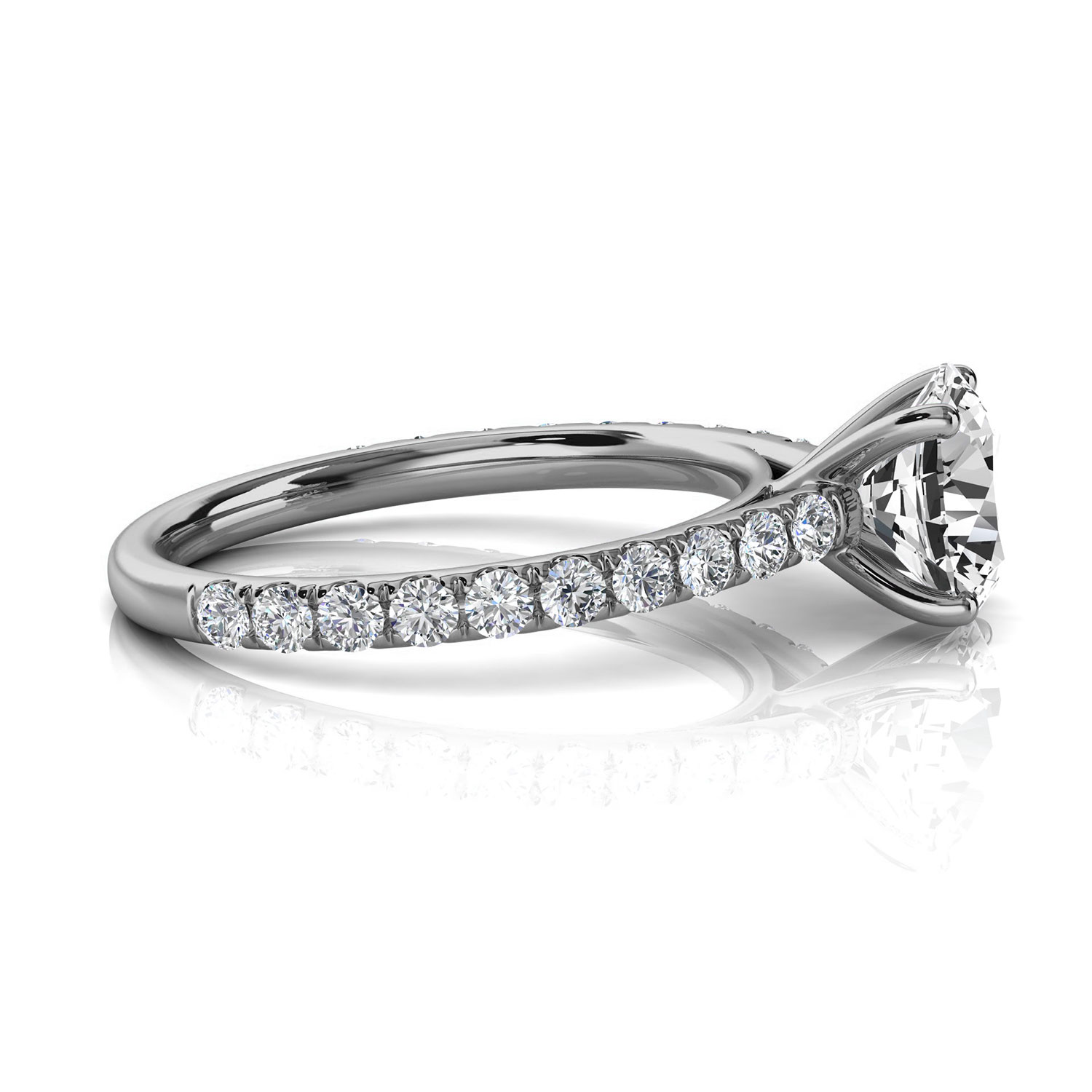 Shop A Platinum Tamar Micro-Prong Diamond Solitaire Engagement Ring