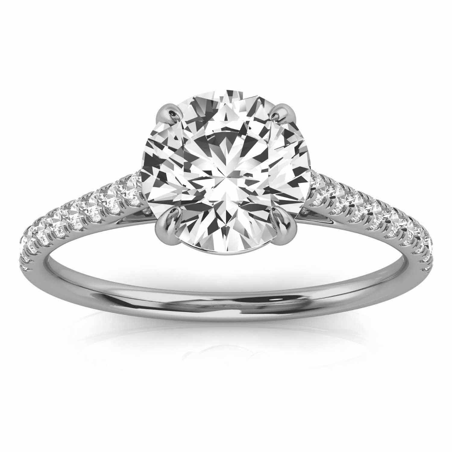 Introducing Gorgeous White Gold Yaelle Minimalist Micro-Prong Diamond ...