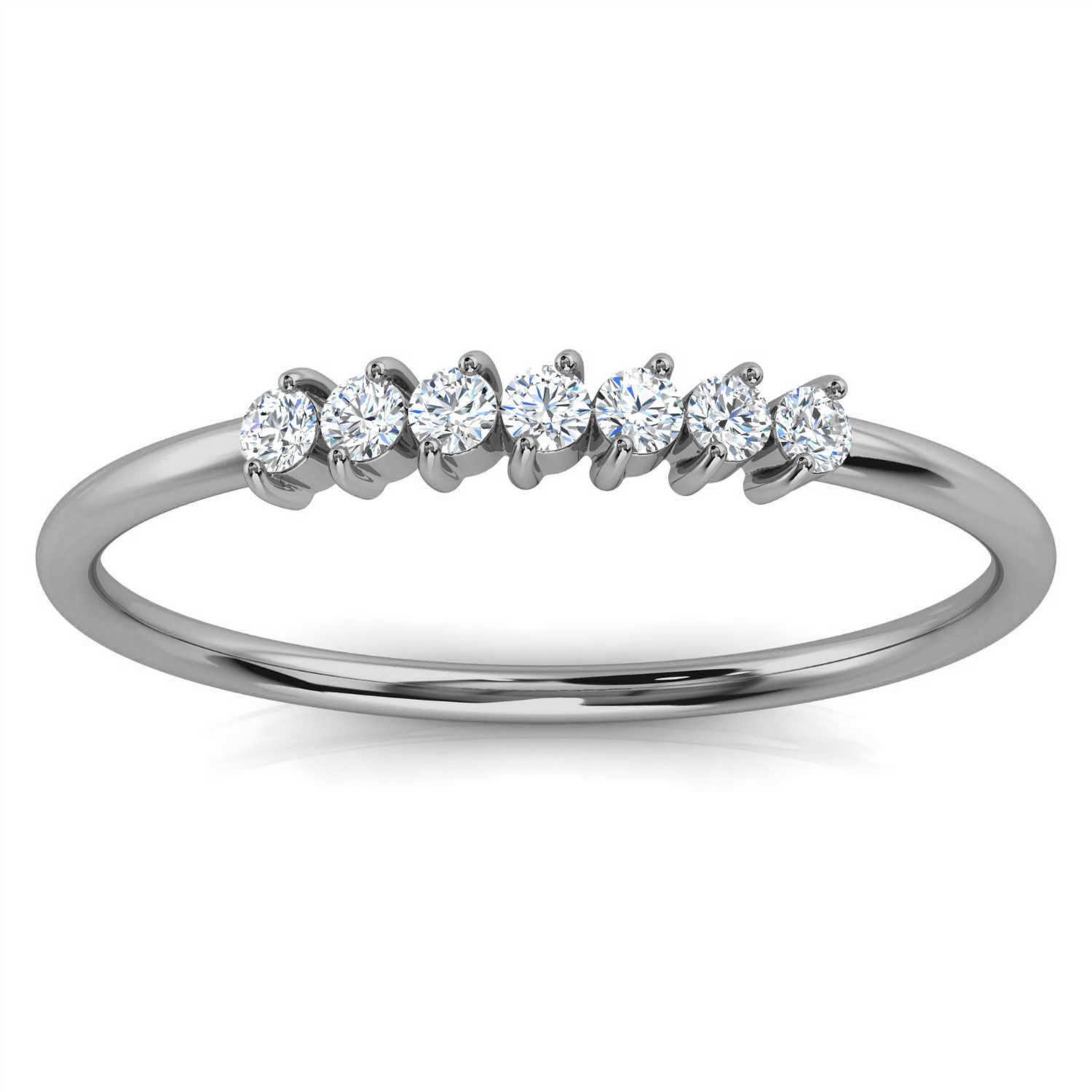 Platinum Shelby Minimalist Organic Design Lab Grown Diamond Ring (1/10 ...
