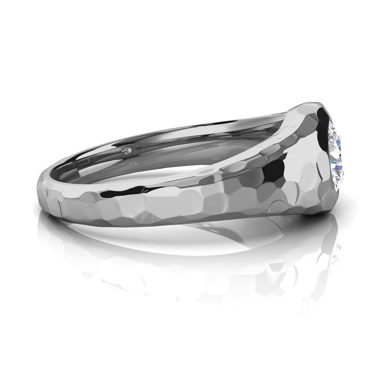 2ct Round Lab Grown Diamond Engagement Ring | (F+ Color) |14K White ...