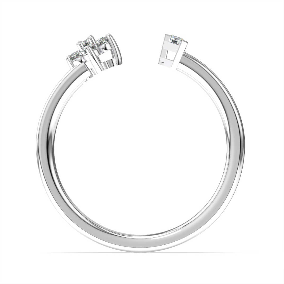 14K White Gold Violet Petite Floral Diamond Ring (1/10 ct. tw) | The ...