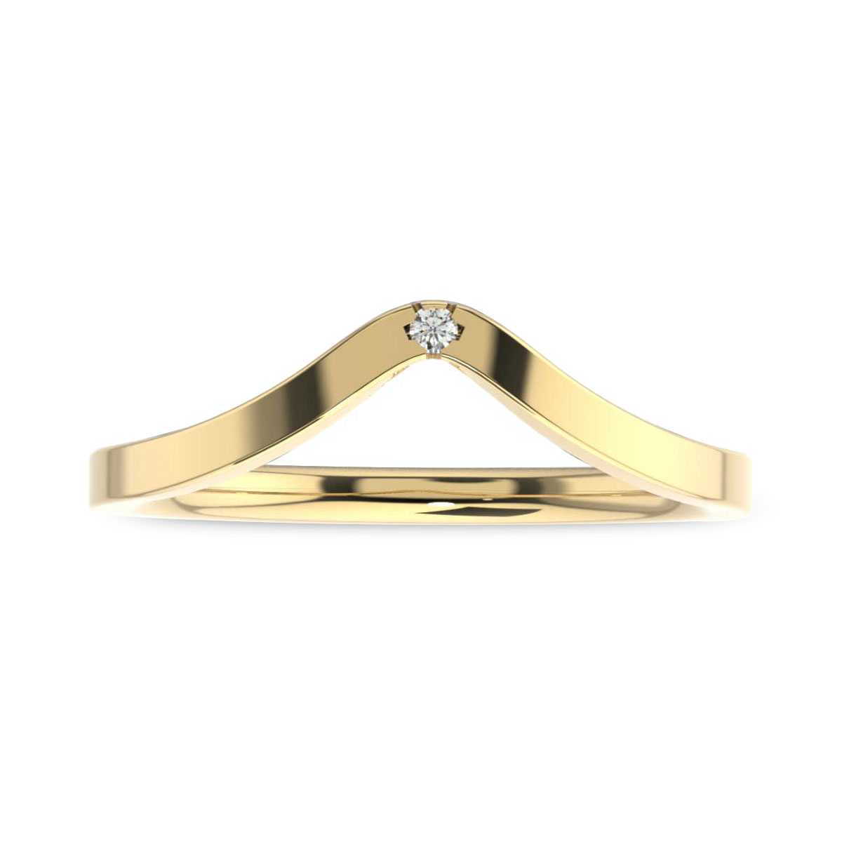 14K Yellow Gold Gloria Petite Curve Diamond Ring | The Art Of Jewels